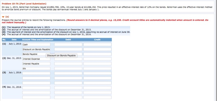 Solved Problem 10-SA (Part Level Submission) Talkington | Chegg.com