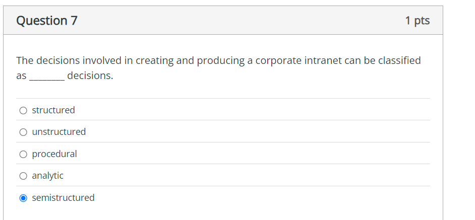 Solved Question 7The decisions involved in creating and | Chegg.com