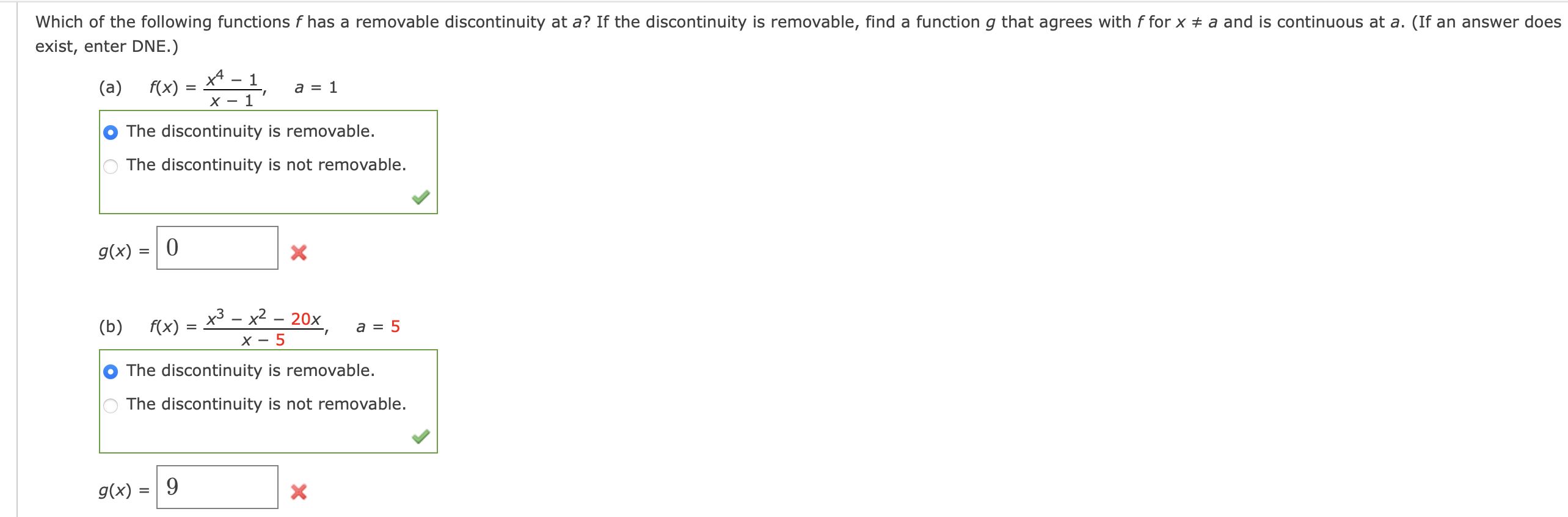 Solved Which of the following functions f has a removable | Chegg.com