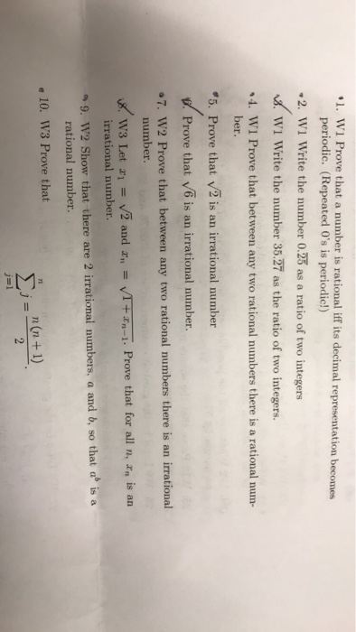 Solved #1. wi Prove that a number is rational iff its | Chegg.com