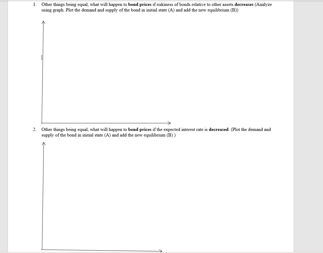 Solved 1. Other things being equal, what will happen to bond | Chegg.com