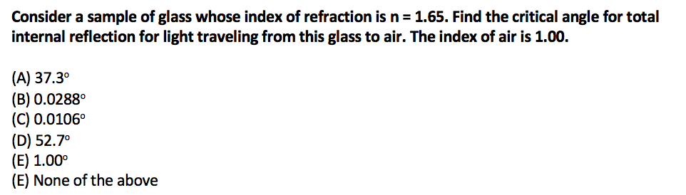 Solved Consider a sample of glass whose index of refraction | Chegg.com