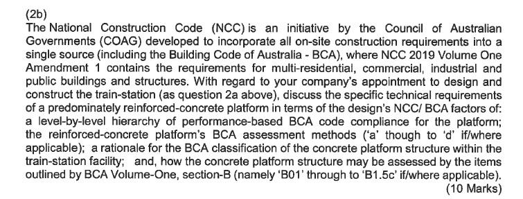 Solved (2b) The National Construction Code (NCC) is an | Chegg.com