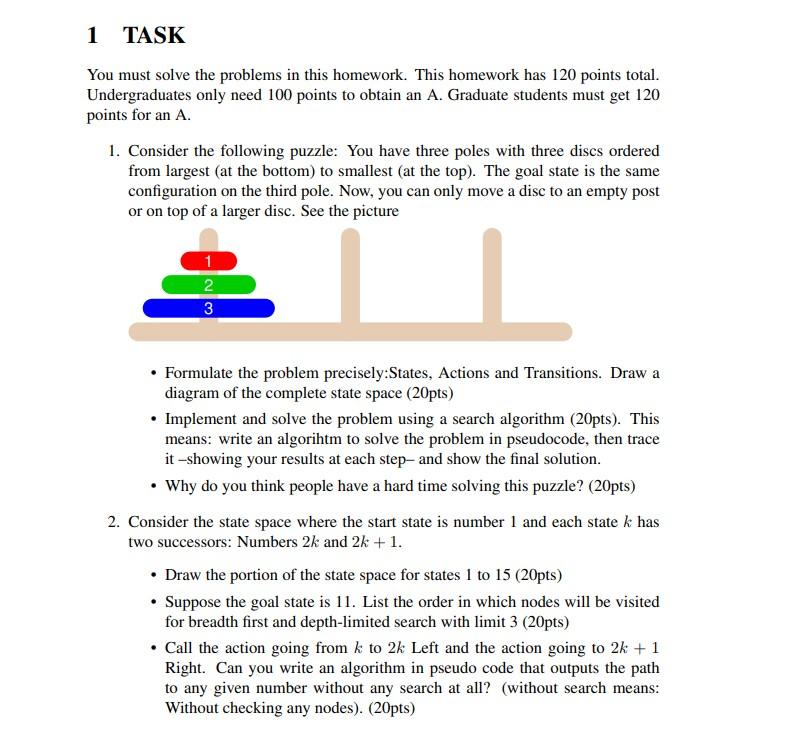 Solved 1 TASK You must solve the problems in this homework. | Chegg.com