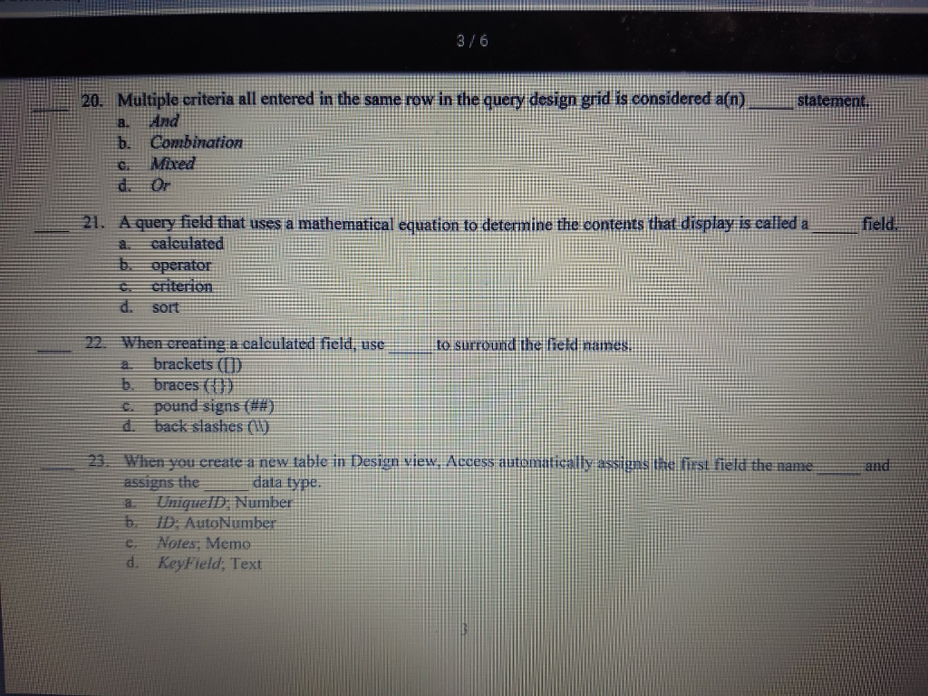 Solved 3/6 stater 20. Multiple criteria all entered in the | Chegg.com