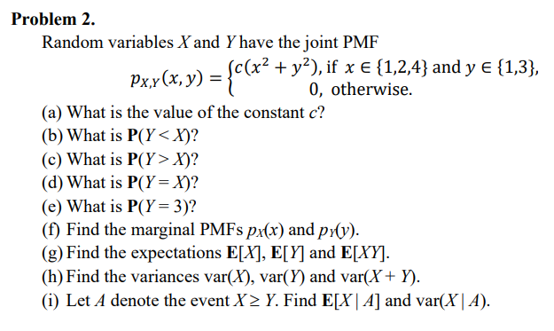 Solved Random variables X and Y have the joint PMF | Chegg.com