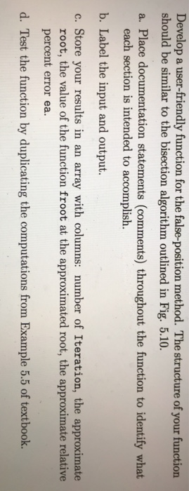 Solved Develop a user-friendly function for the | Chegg.com