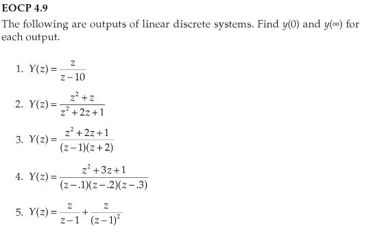 Solved Eocp 49 The Following Are Outputs Of Linear Discrete 