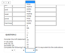 Solved Consider the AVR statements: in r20, 0x03 andi r20, | Chegg.com