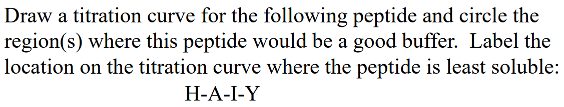 Draw a titration curve for the following peptide and | Chegg.com