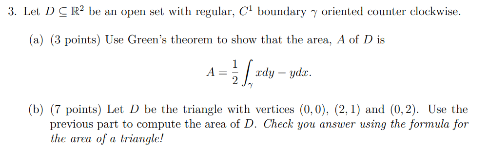 Solved 3. Let D C R2 be an open set with regular, C1 | Chegg.com
