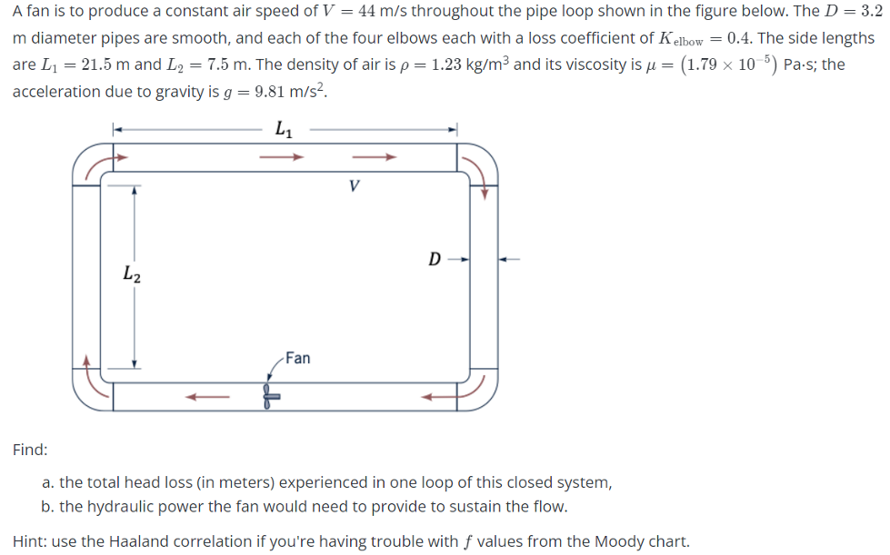 Solved A fan is to ﻿produce a constant air speed of V=44ms | Chegg.com