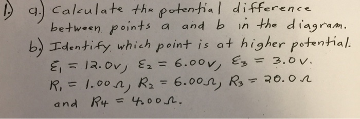 Solved q) Calculate tha potential difference. between points | Chegg.com