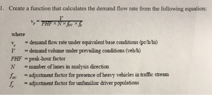 Solved 1. Create a function that calculates the demand flow | Chegg.com