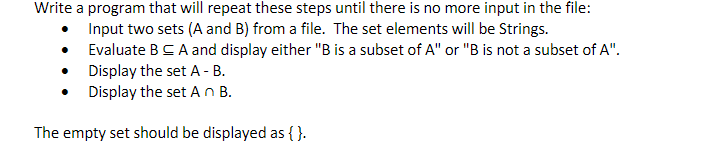 Solved In java and let the input be taken from a text file | Chegg.com
