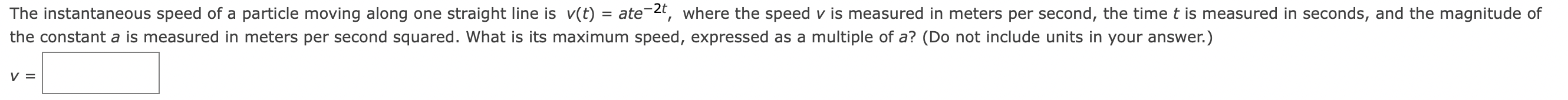 Solved the constant a is measured in meters per second | Chegg.com