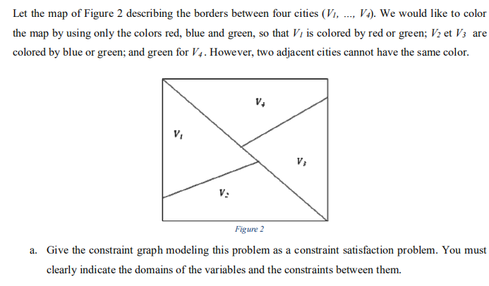 Let the map of Figure 2 describing the borders | Chegg.com