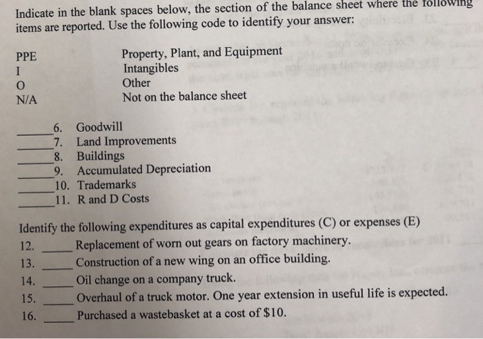 Solved Indicate in the blank spaces below, the section of | Chegg.com