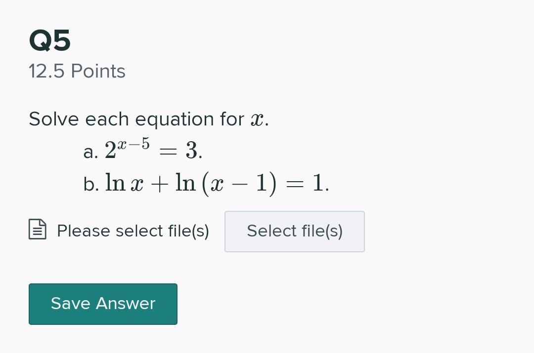 Solved Solve each equation for x. a. 2x−5=3. b. | Chegg.com