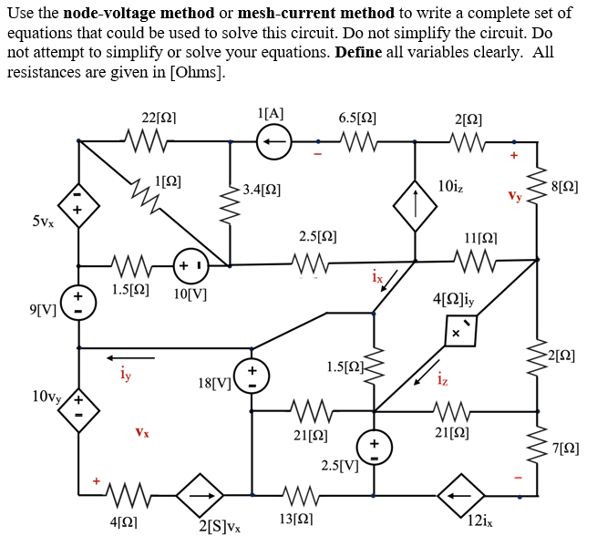 Use the node-voltage method or mesh-current method to | Chegg.com
