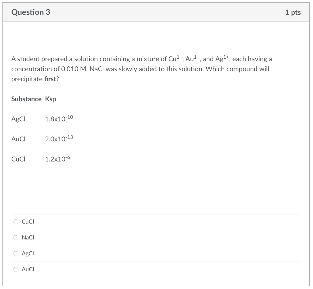 Solved A student prepared a solution containing a mixture of | Chegg.com