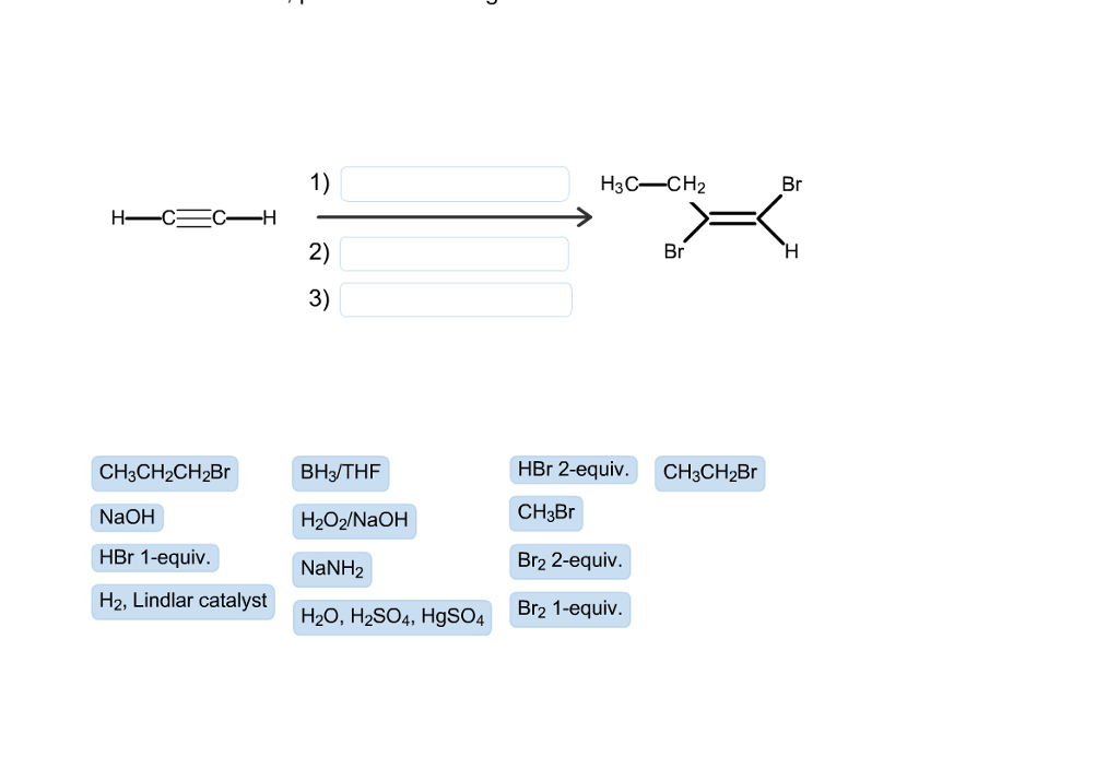Solved 1) 2) 3) H3C-CH2 Br Her 2 equ CHiCH8r CH3CH2CH2Br | Chegg.com