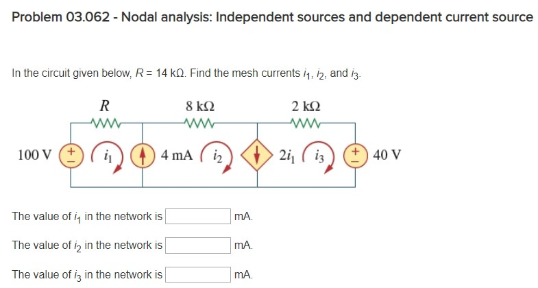 Solved Problem 03.062 - Nodal analysis: Independent sources | Chegg.com