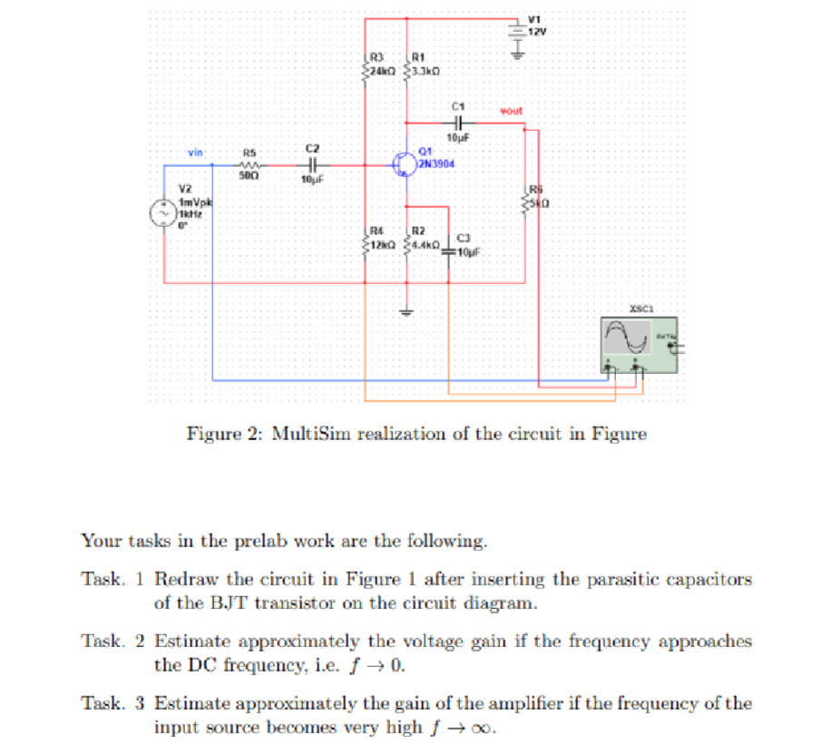Solved Figure 1: A common-emitter amplifier circuit.Figure | Chegg.com