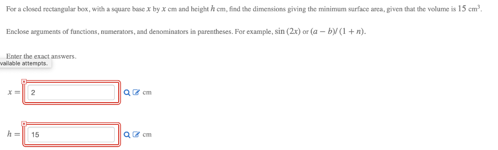 Solved For a closed rectangular box, with a square base x by | Chegg.com