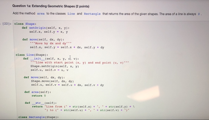 Solved Question 1a: Extending Geometric Shapes (2 points) | Chegg.com