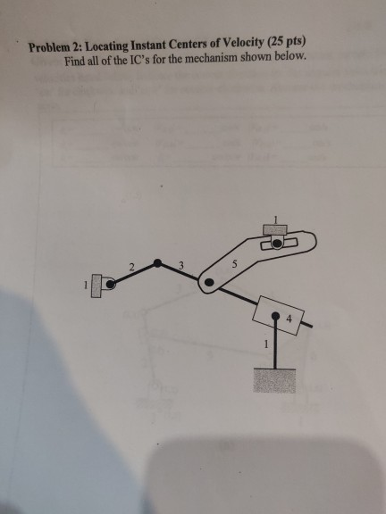 Solved Problem 2: Locating Instant Centers of Velocity (25 | Chegg.com