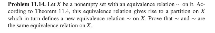 Solved Problem 11.14. Let X be a nonempty set with an | Chegg.com