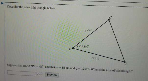 Solved Consider the non-right triangle below. у ст ZCAB | Chegg.com