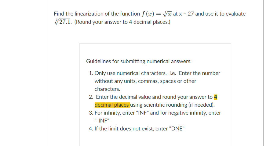 Solved Find The Linearization Of The Function F X Ya At