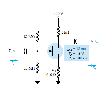 Solved For JFET Voltage-Divider Configuration, Determine Zi, | Chegg.com