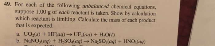 Solved 45. For each of the following unbalanced reactions, | Chegg.com