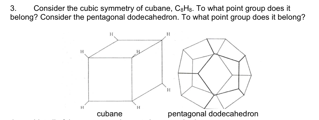Solved 3.Consider the cubic symmetry of cubane, CsH8. To | Chegg.com
