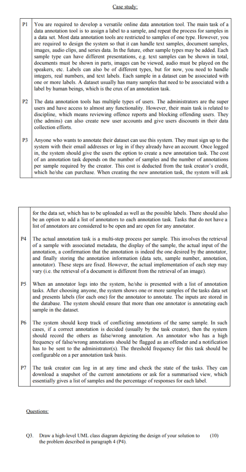 Solved Case study: P1 You are required to develop a | Chegg.com
