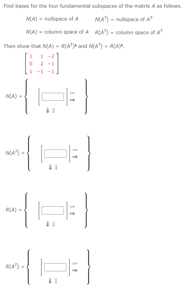 Solved Find bases for the four fundamental subspaces of the | Chegg.com