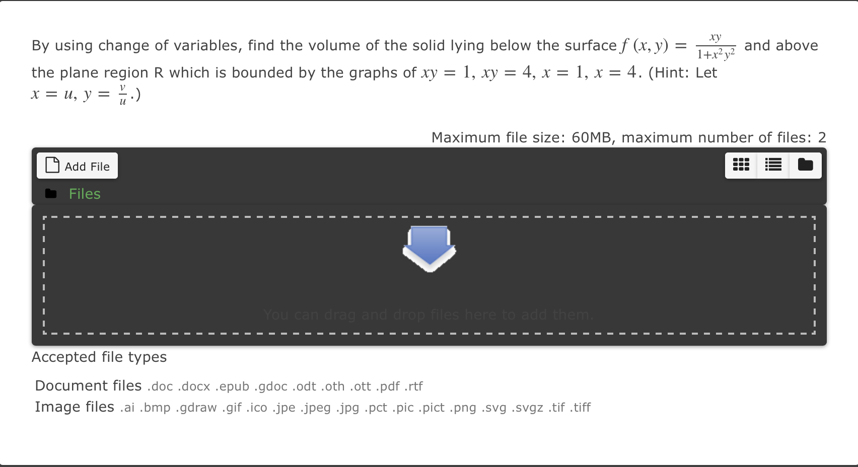 Solved By using change of variables, find the volume of the | Chegg.com