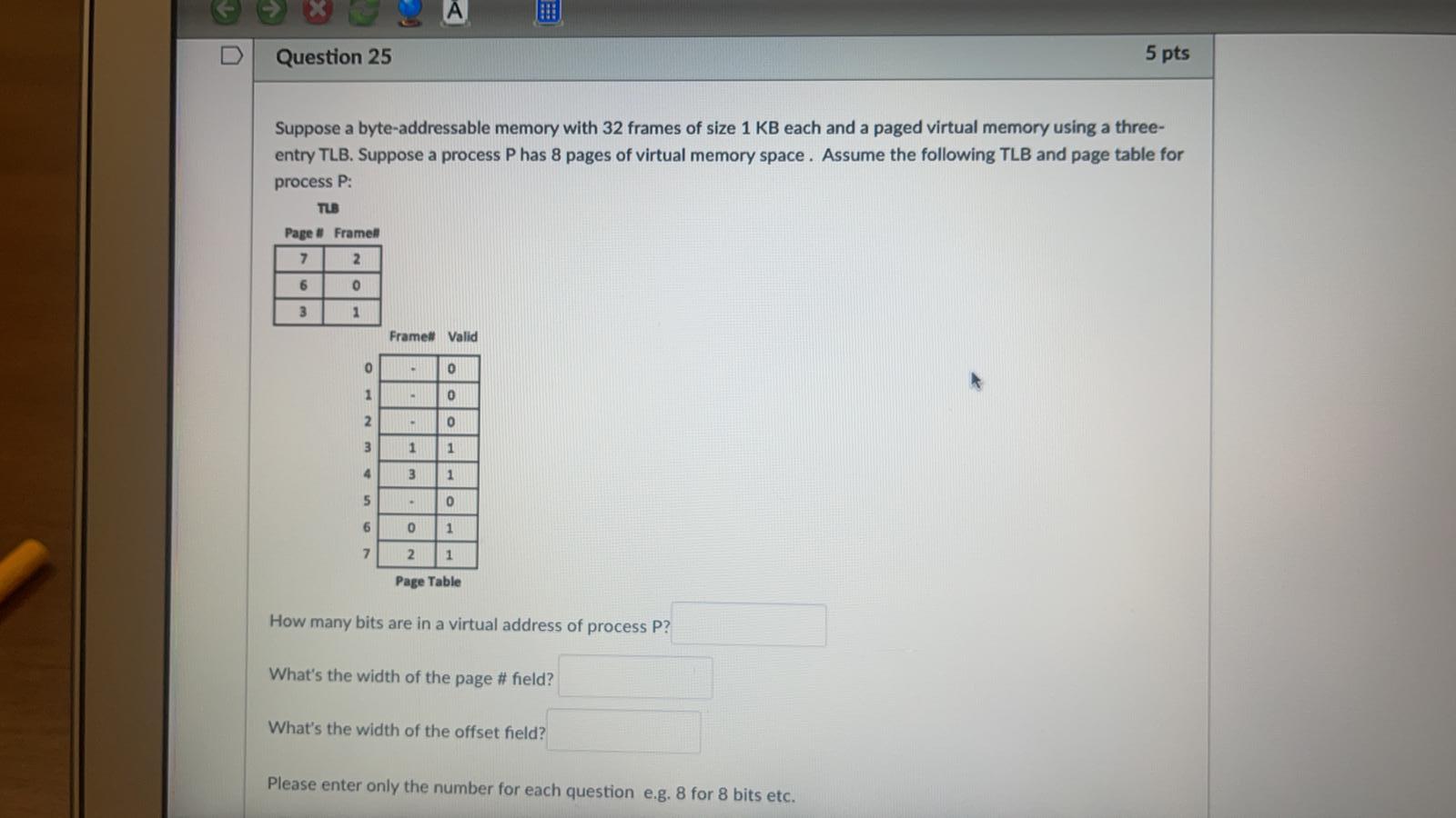 Solved Question 25 5 Pts Suppose A Byte Addressable Memory