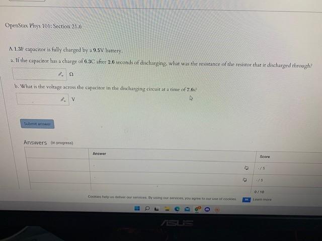 Solved OpenStax Phys 101: Section 21.6 A 1.3F capacitor is | Chegg.com
