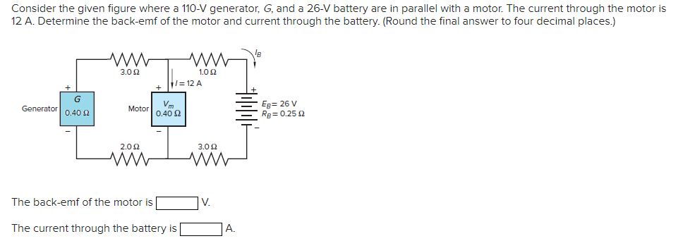 Solved Consider the given figure where a 110−V generator, G, | Chegg.com