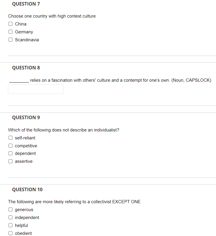 Solved Choose one country with high context culture China | Chegg.com