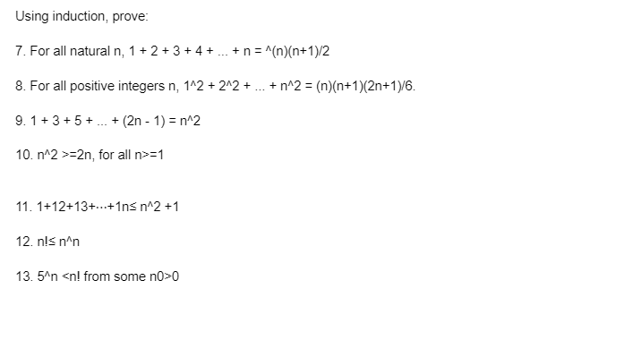 Solved Using induction, prove: 7. For all natural | Chegg.com