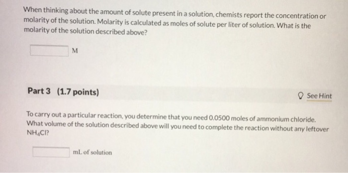 Solved When chemists work with solid materials, we simply | Chegg.com