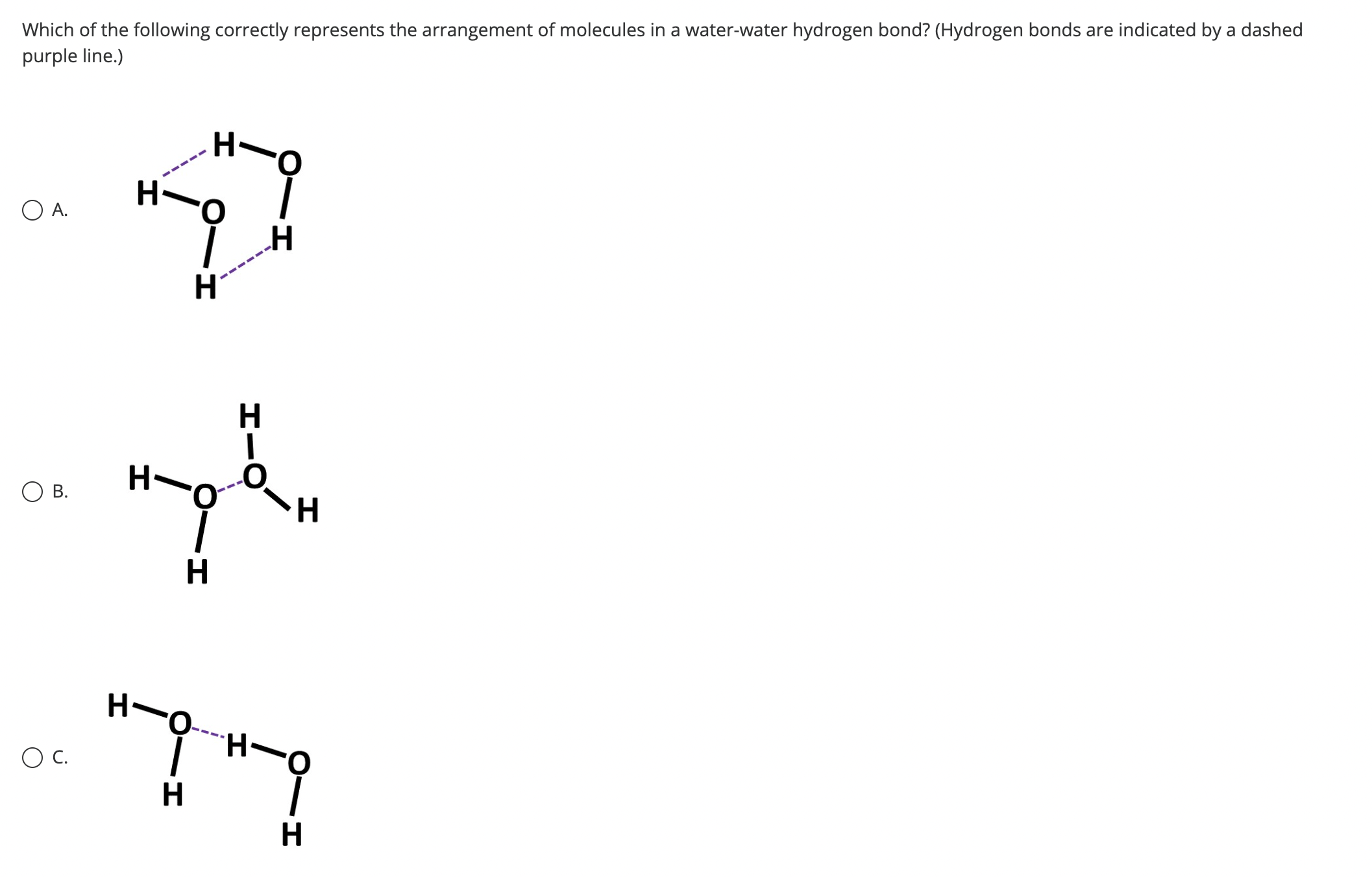 Solved Which Of The Following Correctly Represents The