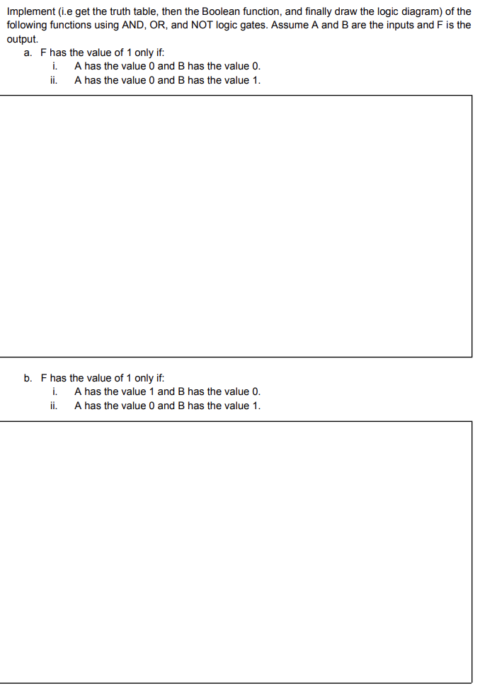 Solved Implement (i.e get the truth table, then the Boolean | Chegg.com