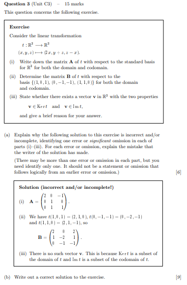 Solved Question 3 (Unit C3) −15 marks This question concerns | Chegg.com