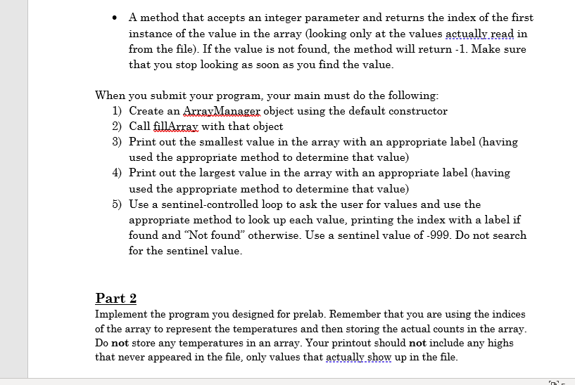 Part 1 Create a java class called MoreArrayFun.java | Chegg.com